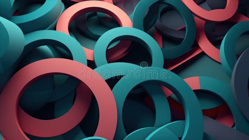 Vibrant and Colorful Abstract Rings within the Realm of Digital 3D ...