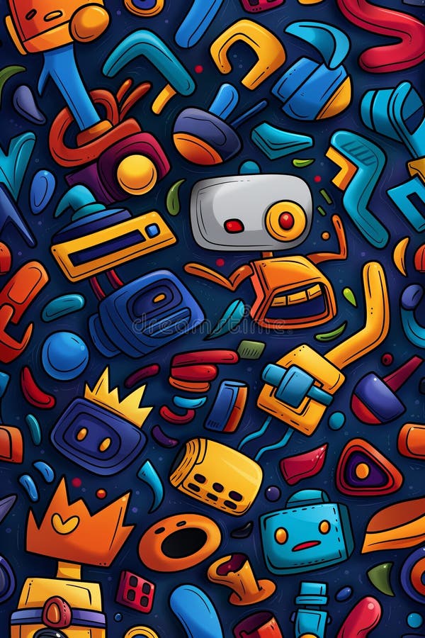 A Vibrant and Colorful Abstract Robotics Design Featuring Dynamic ...