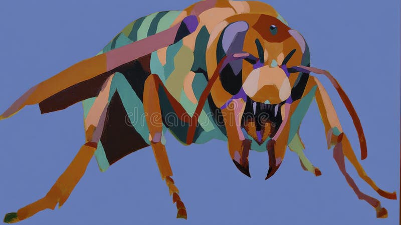 Colorful Abstract Depiction of a Bee with Bold Shapes Stock ...