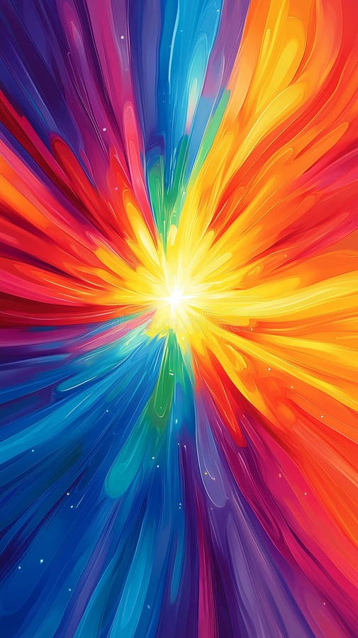 Vibrant Colorful Background Exploding from the Center with Bright Light ...