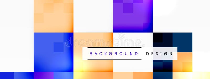 Colorful Squares in Azure, Violet, and Electric Blue on a White ...