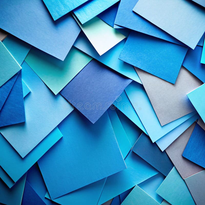 Overlapping Blue Colored Paper Stock Illustration - Illustration of ...
