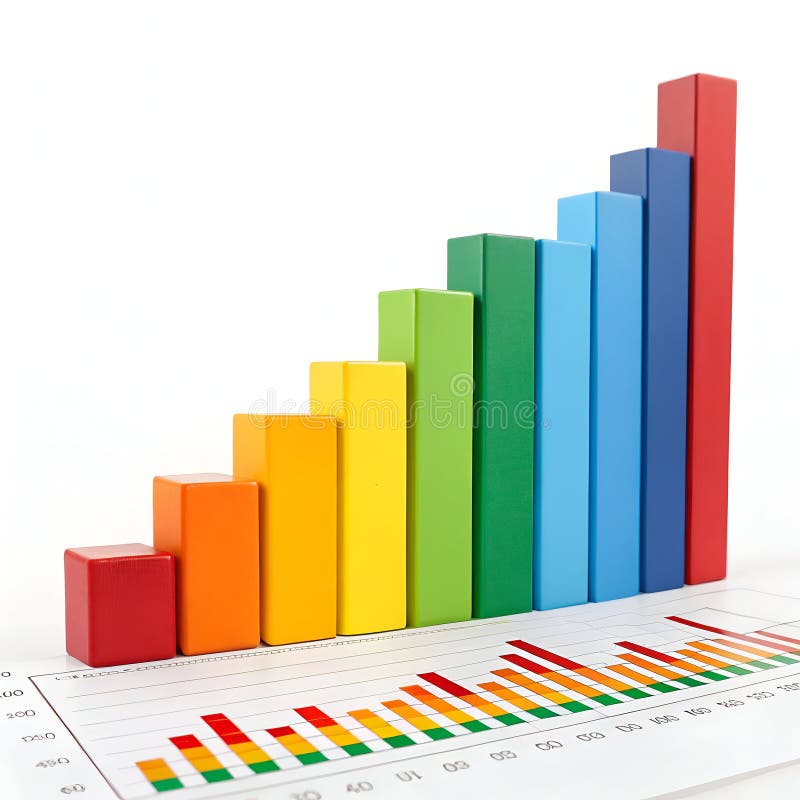Colorful Bar Chart Isolated on White Background Stock Illustration ...