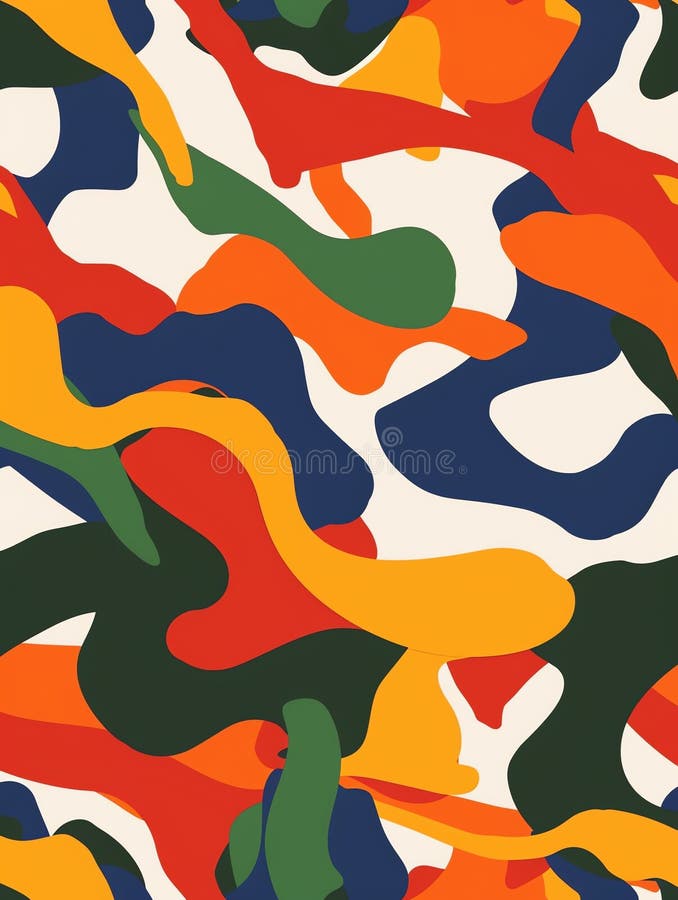 Vibrant, Colorful Camouflage Pattern Background, Abstract and Modern ...