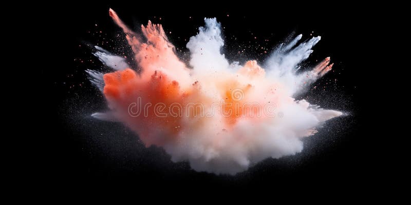 Vibrant Colorful Chalk Explosion on Black Backdrop. Colorful Dust Cloud ...