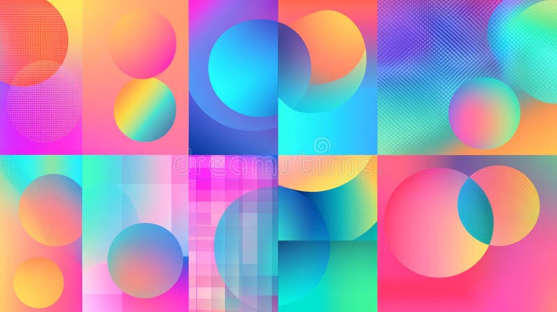 Vibrant Colorful Circles Geometric Shape Background Design for Creative ...