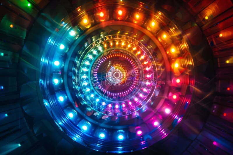 Vibrant and Colorful Circular Light Patterns Enhanced by Dazzling LED ...