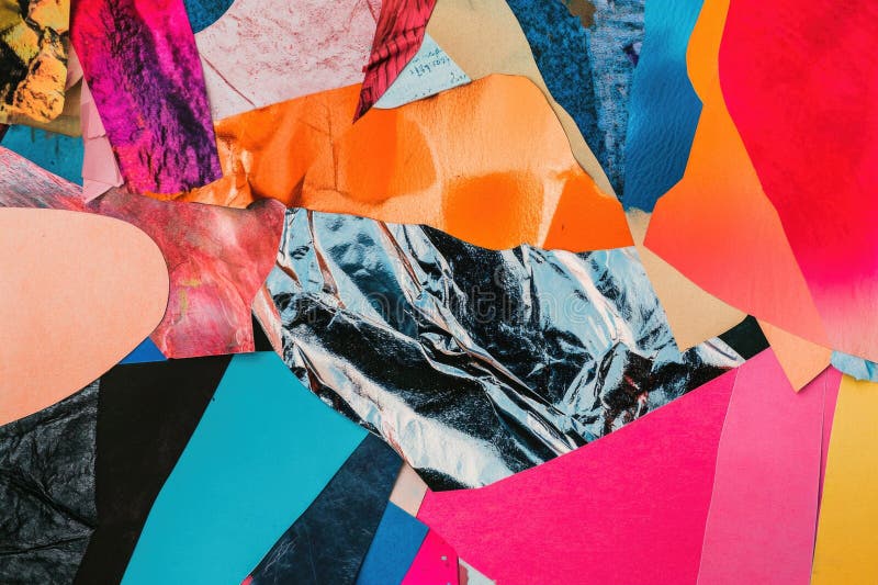 Colorful Paper Scrap Collaboration Stock Image - Image of paint ...