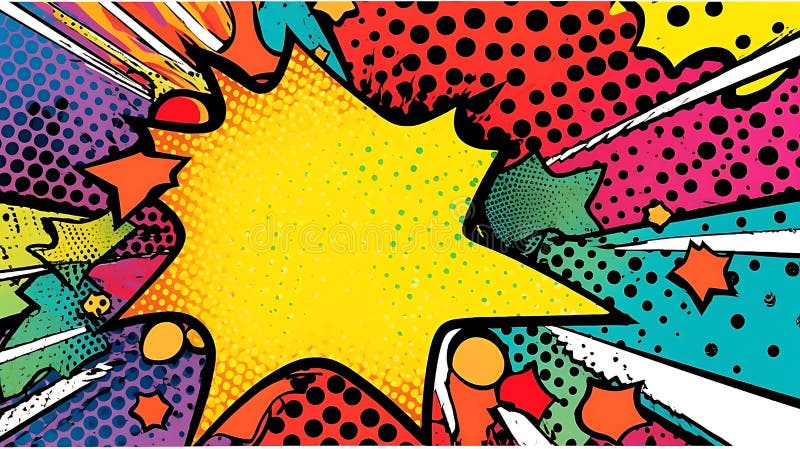 Vibrant Colorful Comic Book Style Explosion Background Stock ...