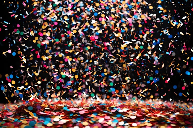 Vibrant and Colorful Confetti Raining Down at a New Year S Celebration ...