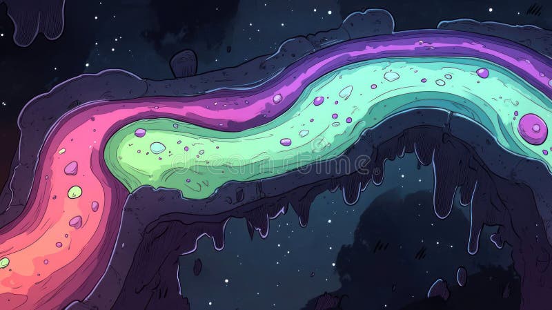 A Vibrant, Colorful Cosmic River Flowing through a Dark Space ...