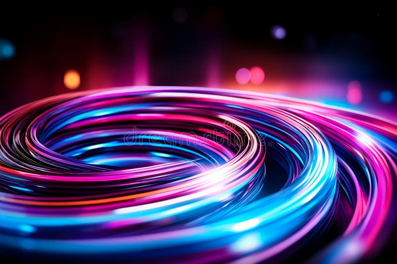 A Close Up of a Colorful Light Painting on a Black Background Stock ...