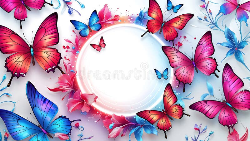 Enchanting Butterfly Illustration with Radiant Center Stock ...