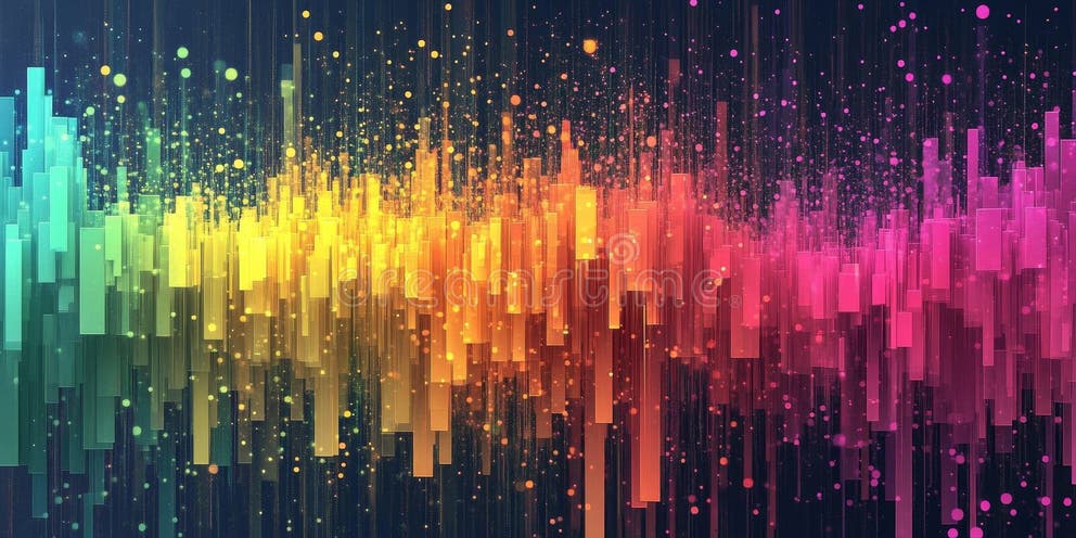 Vibrant Colorful Digital Visualization of Sound Waves in Dynamic ...