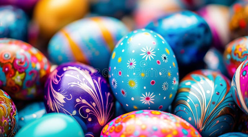 Colorful Abstract Painted Egg Design Perfect Celebrating Easter Holiday ...