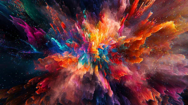 Vibrant Explosion Colors Resembling Cosmic Clouds Motion Stock Photos ...