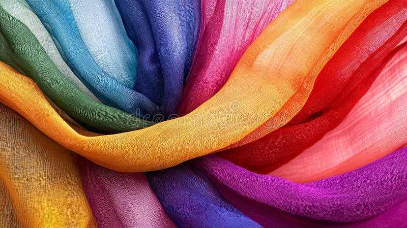 Vibrant Colorful Fabric Textures Intertwining in a Beautiful Array ...