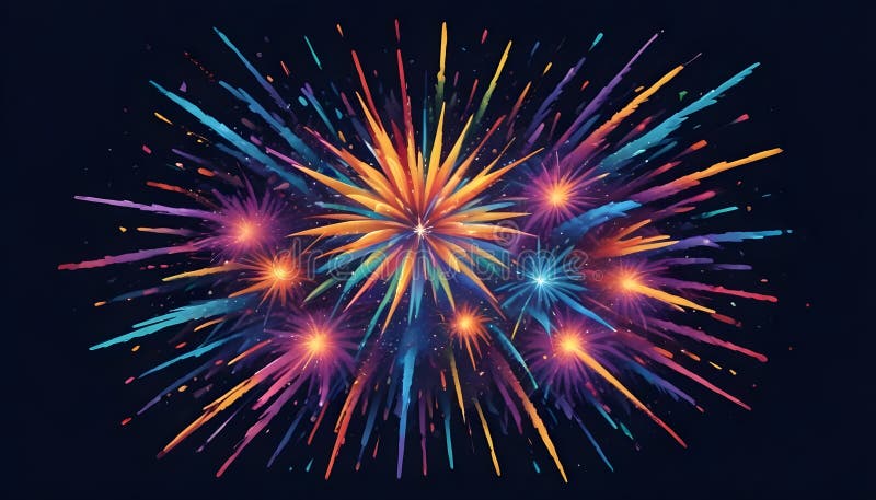 A Vibrant, Colorful Firework Display Exploding in the Night Sky. the ...