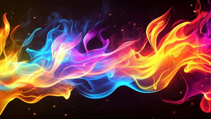 Vibrant Colorful Flames Abstract Background High Quality Image Stock ...