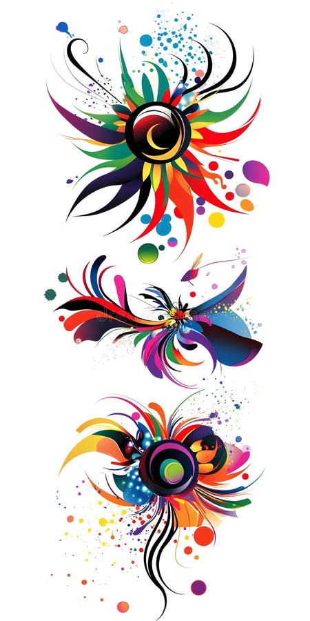 Vibrant and Colorful Floral Designs with Dynamic Movement Stock ...