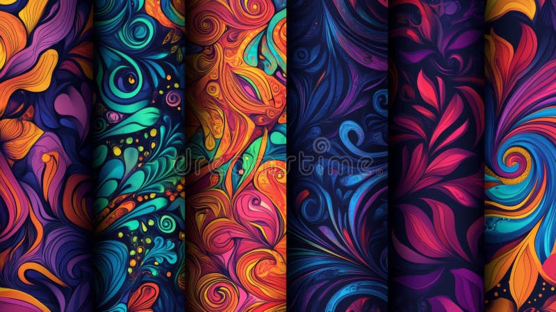 Vibrant Colorful Floral Fabric Patterns Seamless Texture Background ...