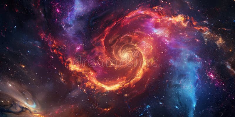 A Vibrant and Colorful Galactic Spiral Artwork Depicting Swirling ...