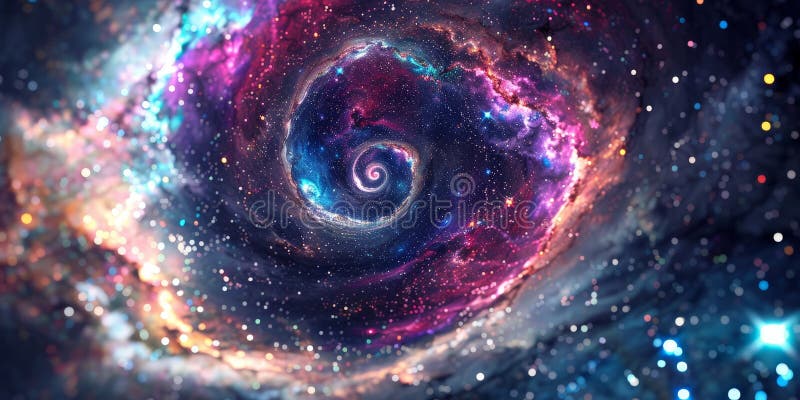 A Vibrant and Colorful Galactic Spiral Artwork Depicting Swirling ...