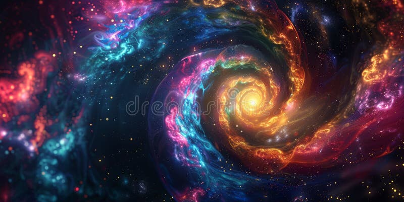 A Vibrant and Colorful Galactic Spiral Artwork Depicting Swirling ...