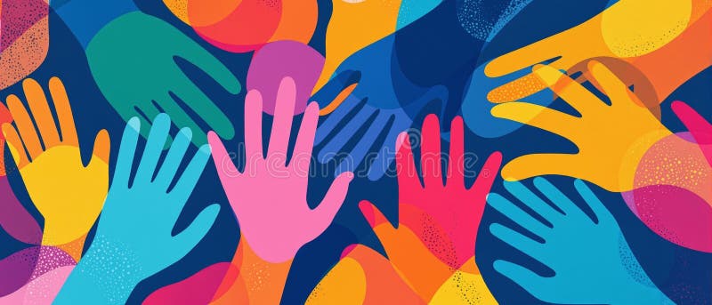 Vibrant Colorful Hands Showing Teamwork Diversity and Creative Unity ...
