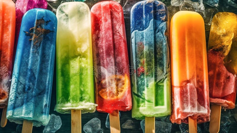 Vibrant Colorful Ice Pops in the Summertime Stock Illustration ...