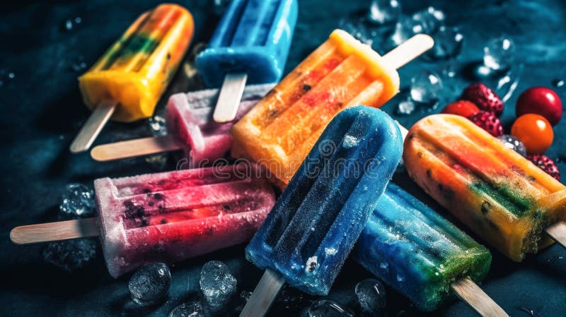 Vibrant Colorful Ice Pops in the Summertime Stock Illustration ...
