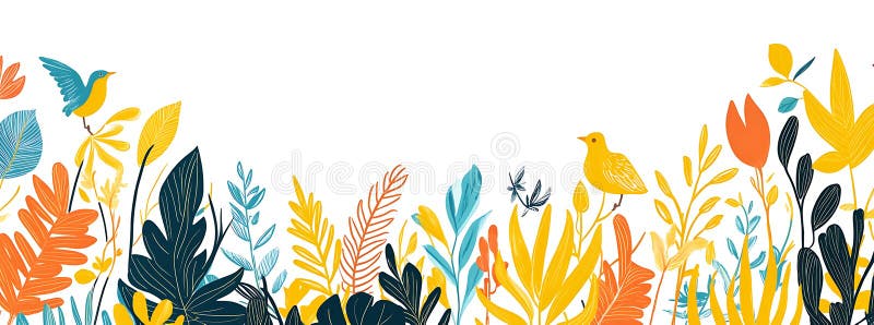 A Vibrant and Colorful Illustration of the Amazon Rainforest Stock ...