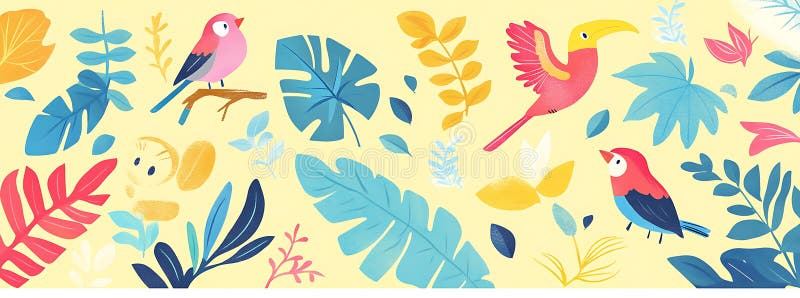 A Vibrant and Colorful Illustration of the Amazon Rainforest Stock ...