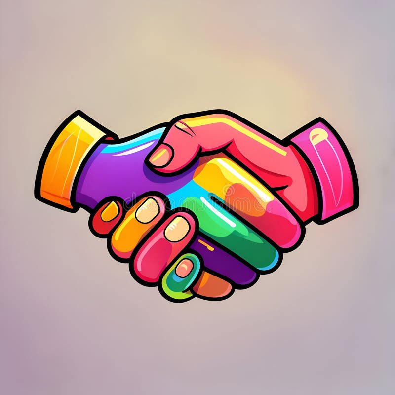 Colorful Handshake Illustration Stock Illustration - Illustration of ...