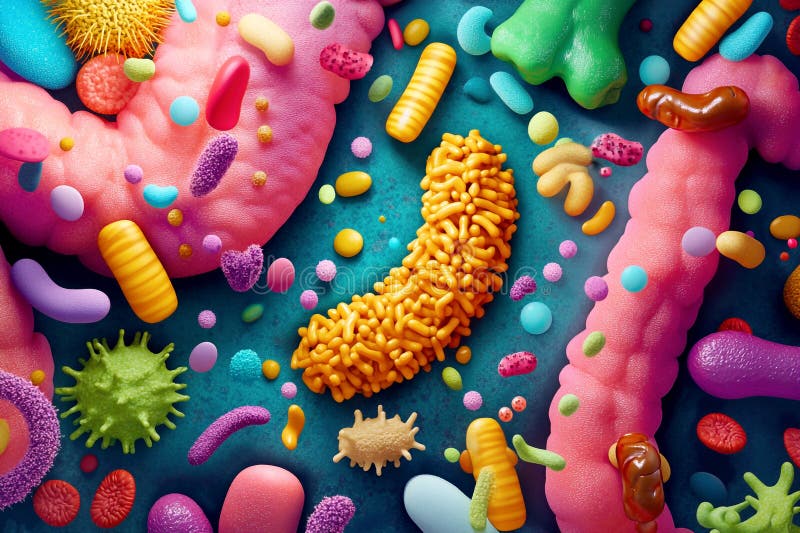 A Vibrant and Colorful Illustration Representing the Microbiome ...