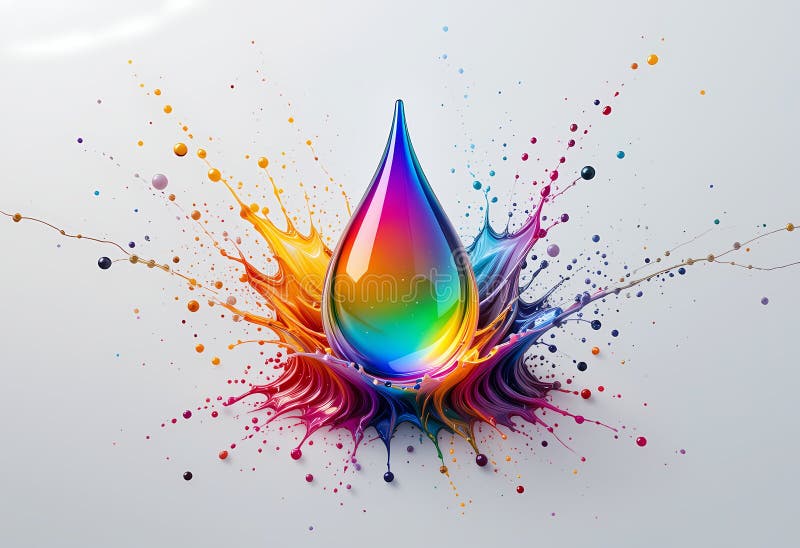 Vibrant Colorful Ink Drop Exploding. Creative Design Concept Stock ...