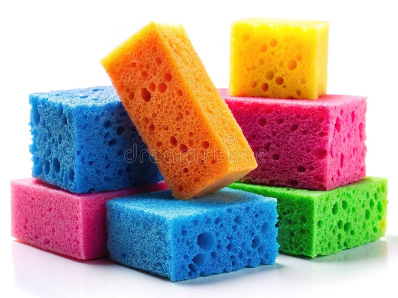 Vibrant Colorful Kitchen Sponges a Bright Burst of Cleaning Power for a ...