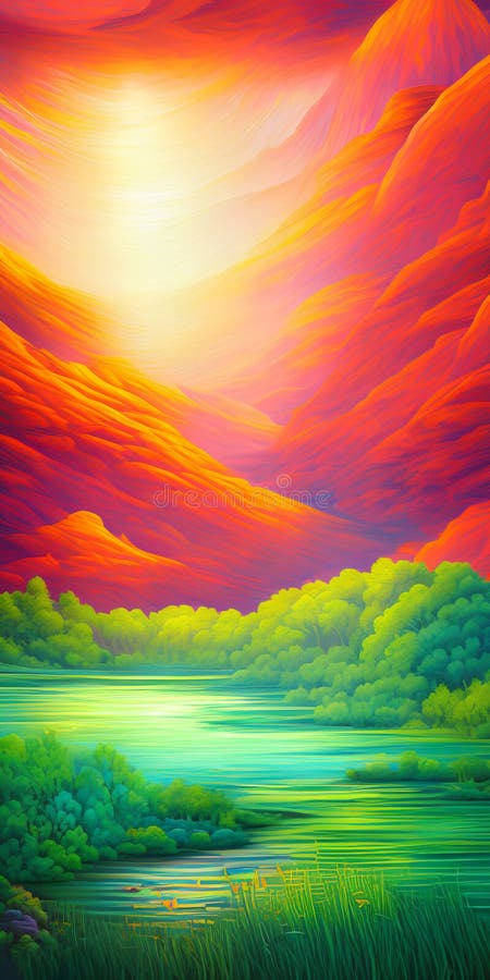 Landscape Vertical Poster. Stylized Landscape. Cool Fashion Interior ...