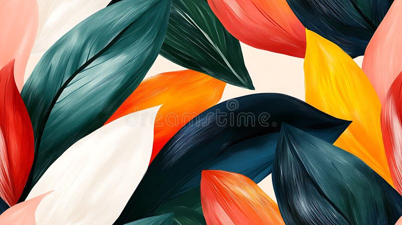 Vibrant Colorful Leaf Pattern Seamless Texture Background Stock ...