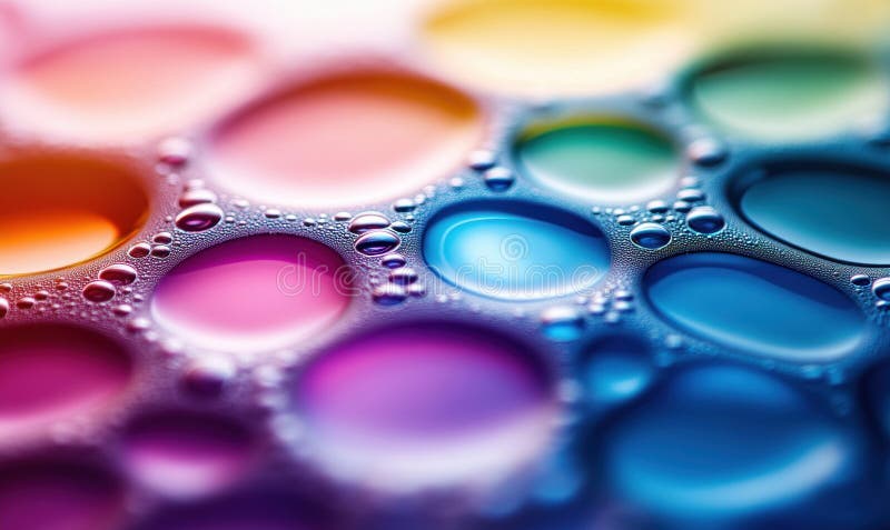 Translucent Oil Drops in Liquid on Smooth Blur. Generative AI Stock ...