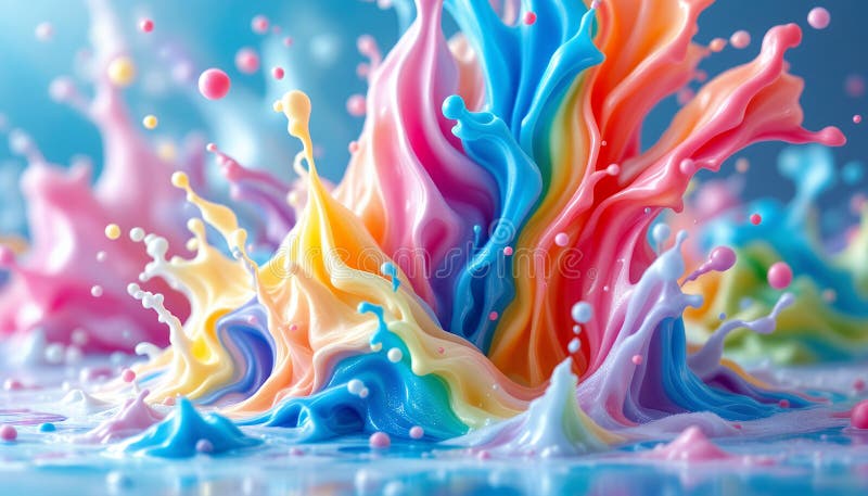 Rainbow Paint Splash stock illustration. Illustration of burst - 365923144