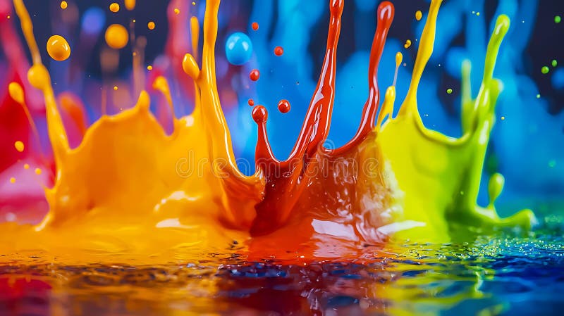 Vibrant Colorful Paint Splash Creating Dynamic Energy on a Bright ...