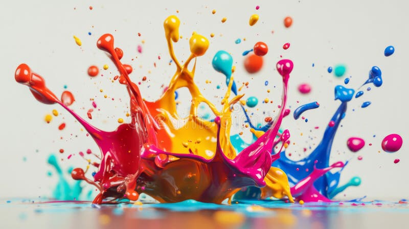 Vibrant Colorful Paint Splash Explosion Stock Illustration ...