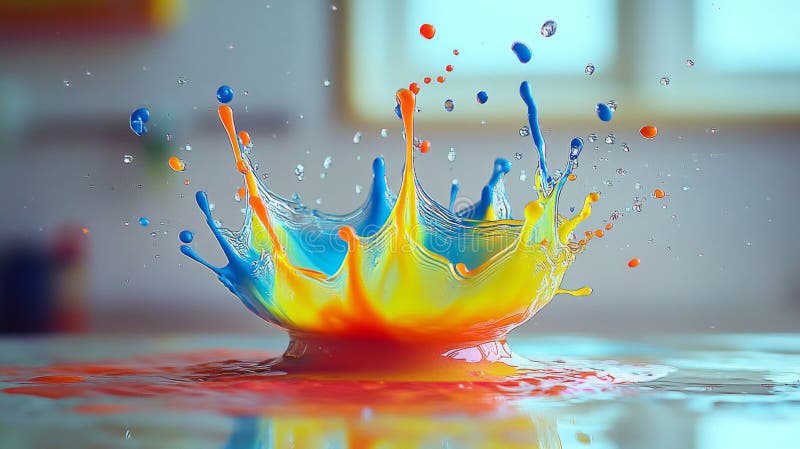 Vibrant Colorful Paint Splash Explosion Stock Illustration ...