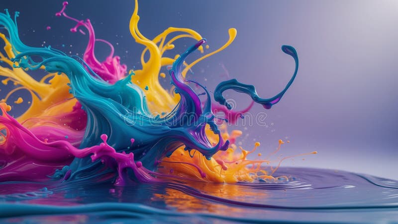 Vibrant Colorful Paint Splash in Motion Stock Illustration ...