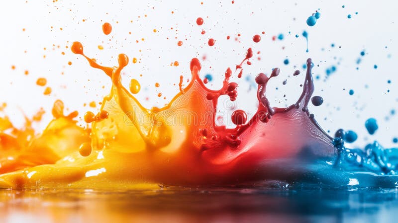 Vibrant Colorful Paint Splashes Exploding Dynamically Stock ...