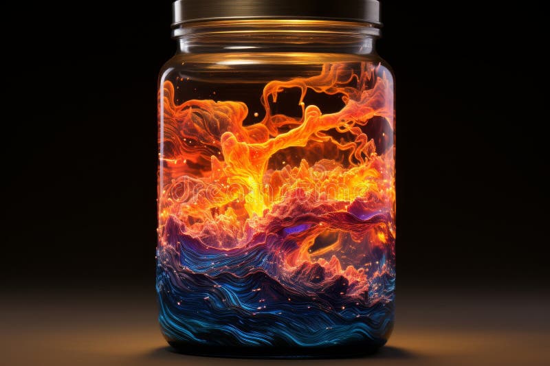 Colorful Paint Swirls in Water, Mesmerizing Pattern Inside Glass Jar ...