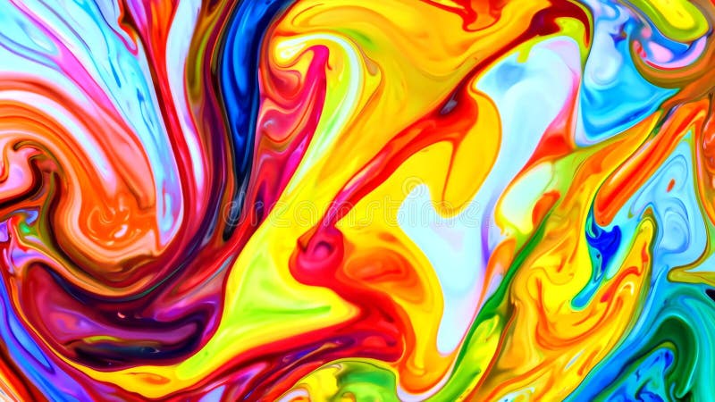 Vibrant, Colorful Paint Swirls Create a Mesmerizing Abstract Background ...