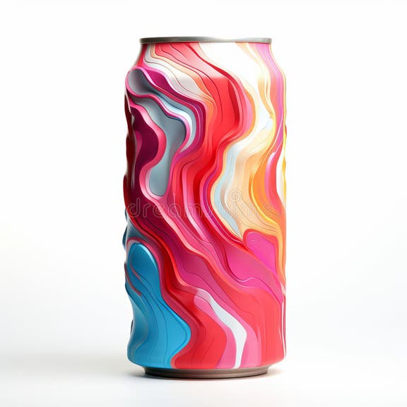 Vibrant Colorful Pattern Can on White Background Design Stock ...