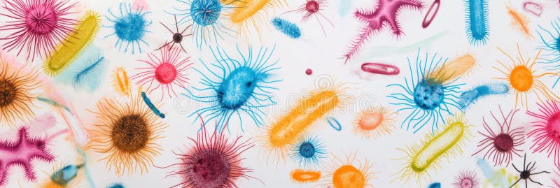 Vibrant, Colorful Patterns Resembling Bacteria Under a Microscope on a ...